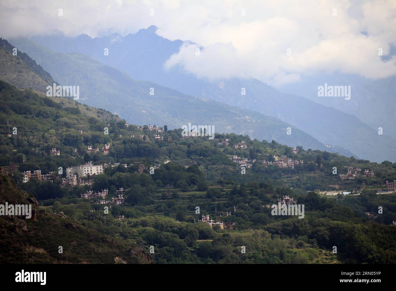 ABA, CHINA - AUGUST 10, 2023 - A general view of Jiaju Tibetan Village ...