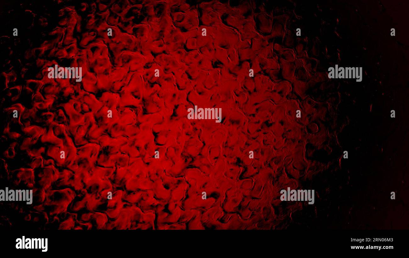 red dark shaded biological shapes surface - abstract 3D illustration ...