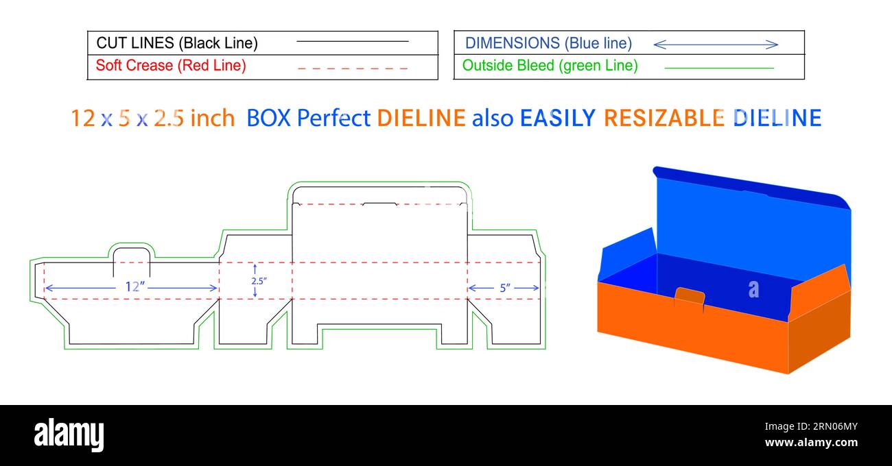 Surgical face mask box perfect dieline and 3D box vector file 12 x 5 x ...