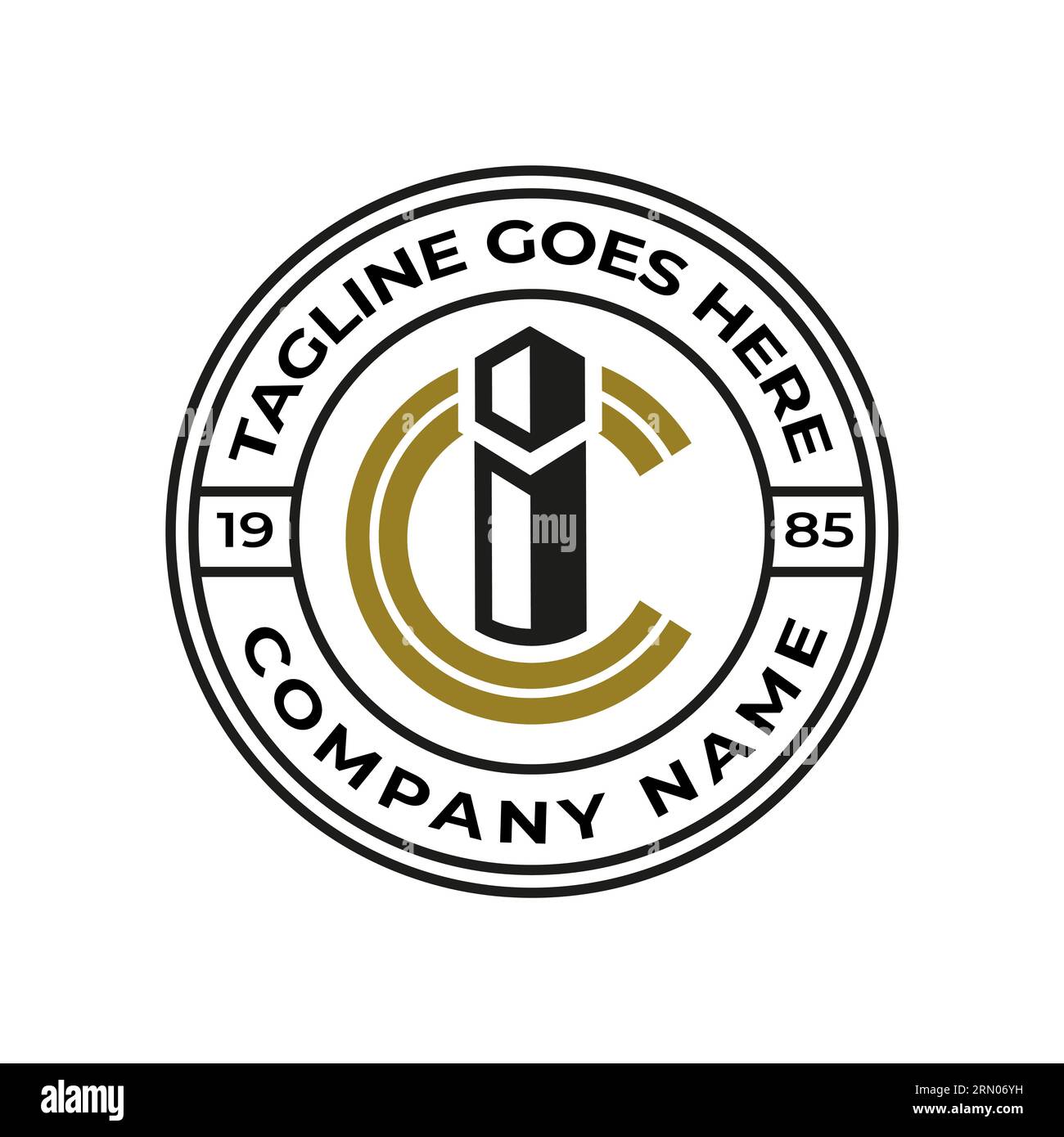 Alphabet letter monogram logo, simple C,I symbol icon Emblem background ...