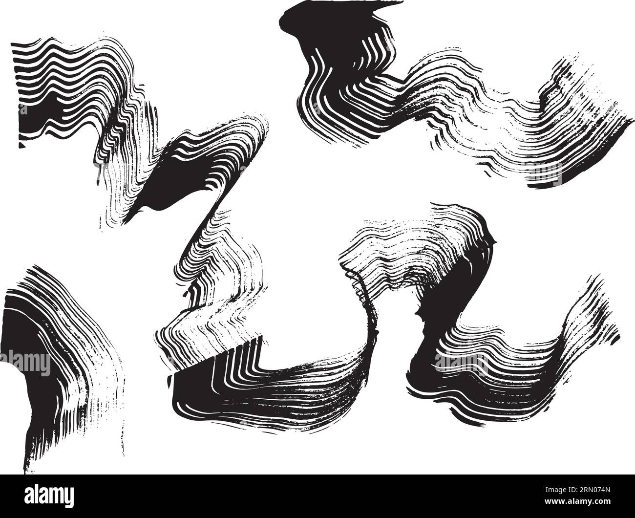 Grunge Dry Brush Ink Strokes Free Hand Set Stock Vector Image & Art - Alamy