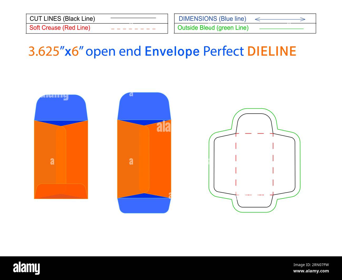 Packaging Catalogue envelope or open end envelope 3.625x6 inch die line ...
