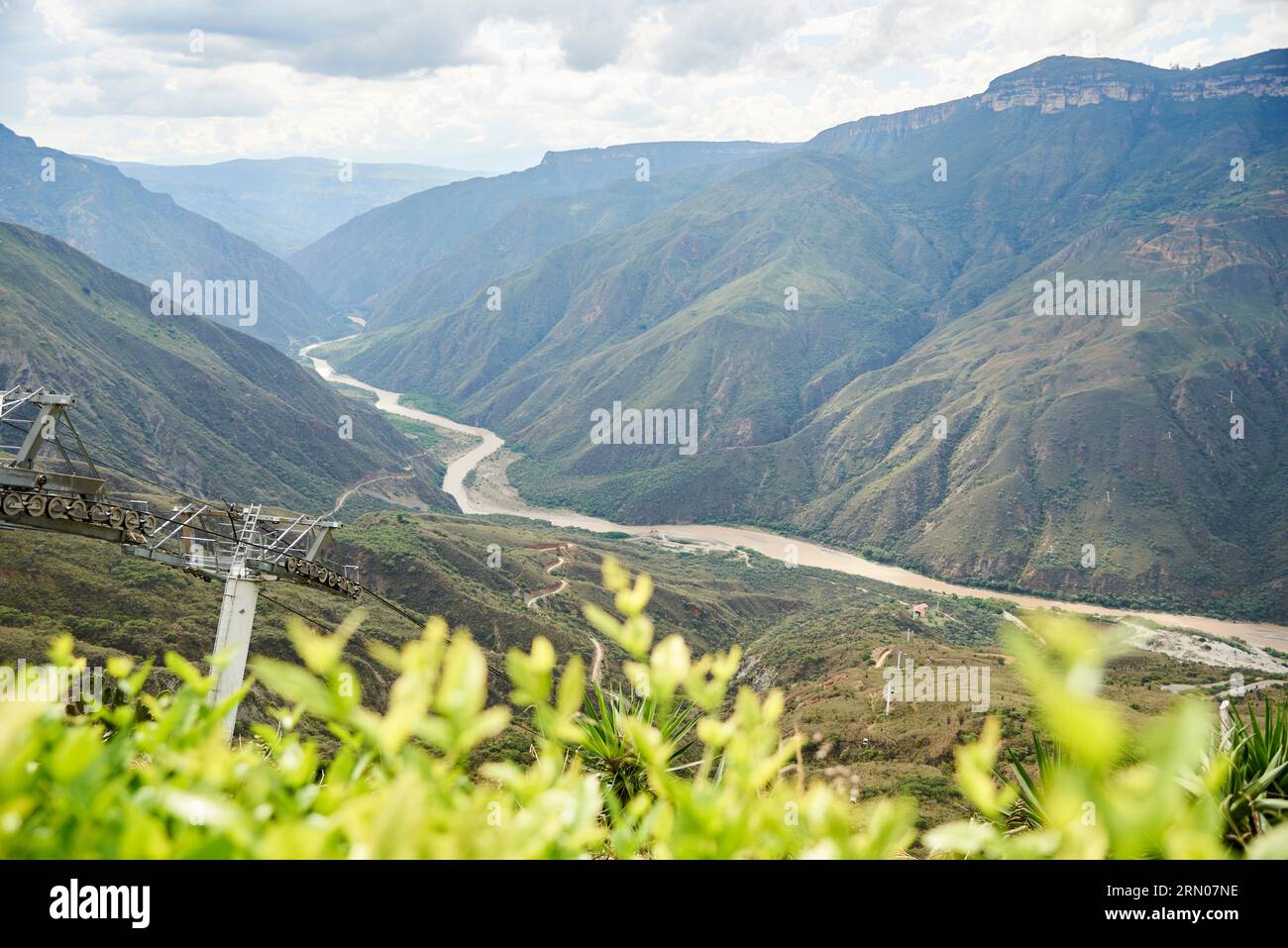 Chicamocha Canyon, mountainous landscape of the Colombian Andes, in Santander, Colombia Stock ...