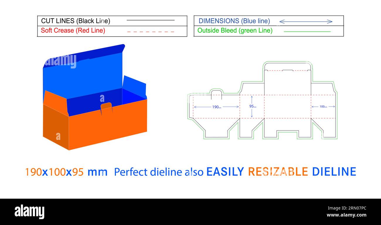 Large size Surgical face mask box die line and 3D box vector file 190 ...
