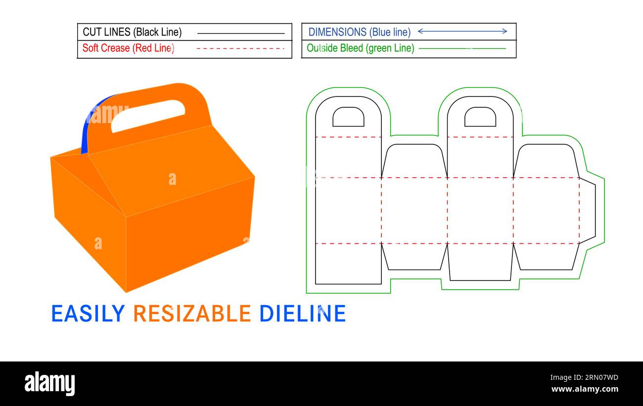 Luxury paper gift box, custom gift boxes die line template and 3D ...