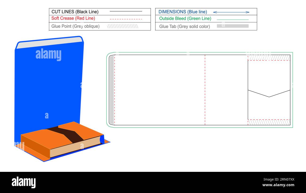 Mailer Book Packaging C1 Bukwrap book packaging perfect die line and 3D ...
