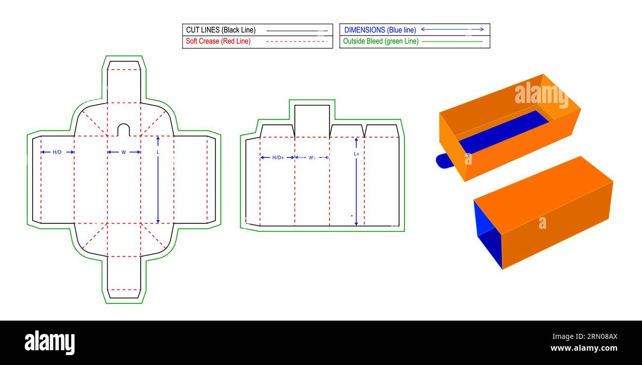 Drawer style sleeve gift box jewellery cardboard gift boxes, die line ...