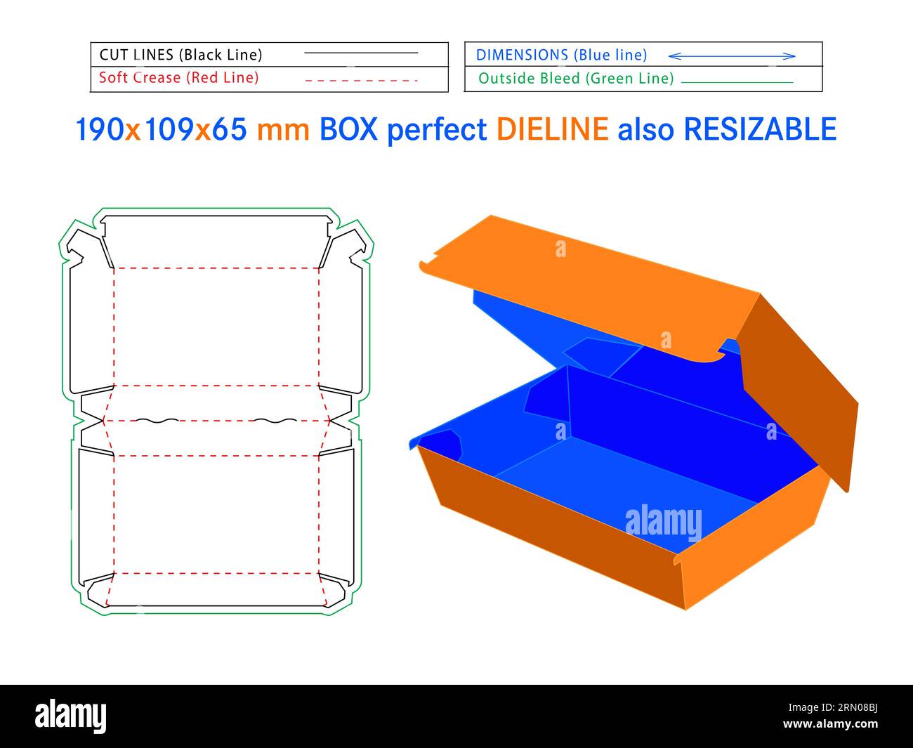 Hamburger box die line Fast Food Burger Box And Die-cut template No ...