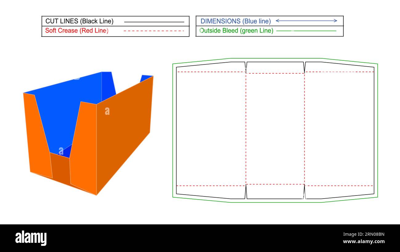 Display box Corrugated display box and cardboard display box, die line ...
