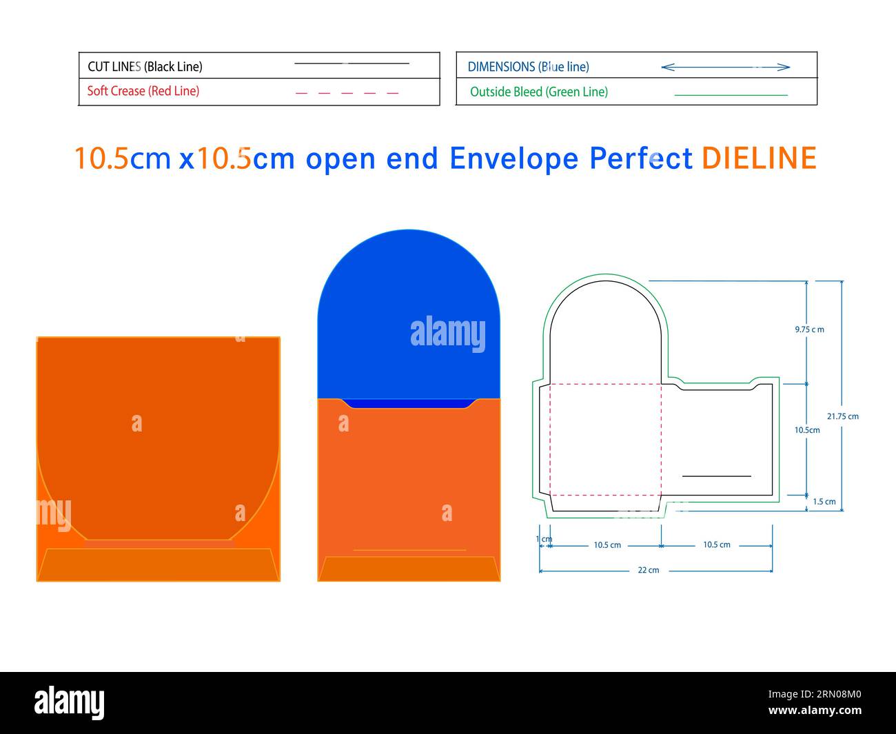 Custom card envelope die line template and 3D vector envelope Stock ...