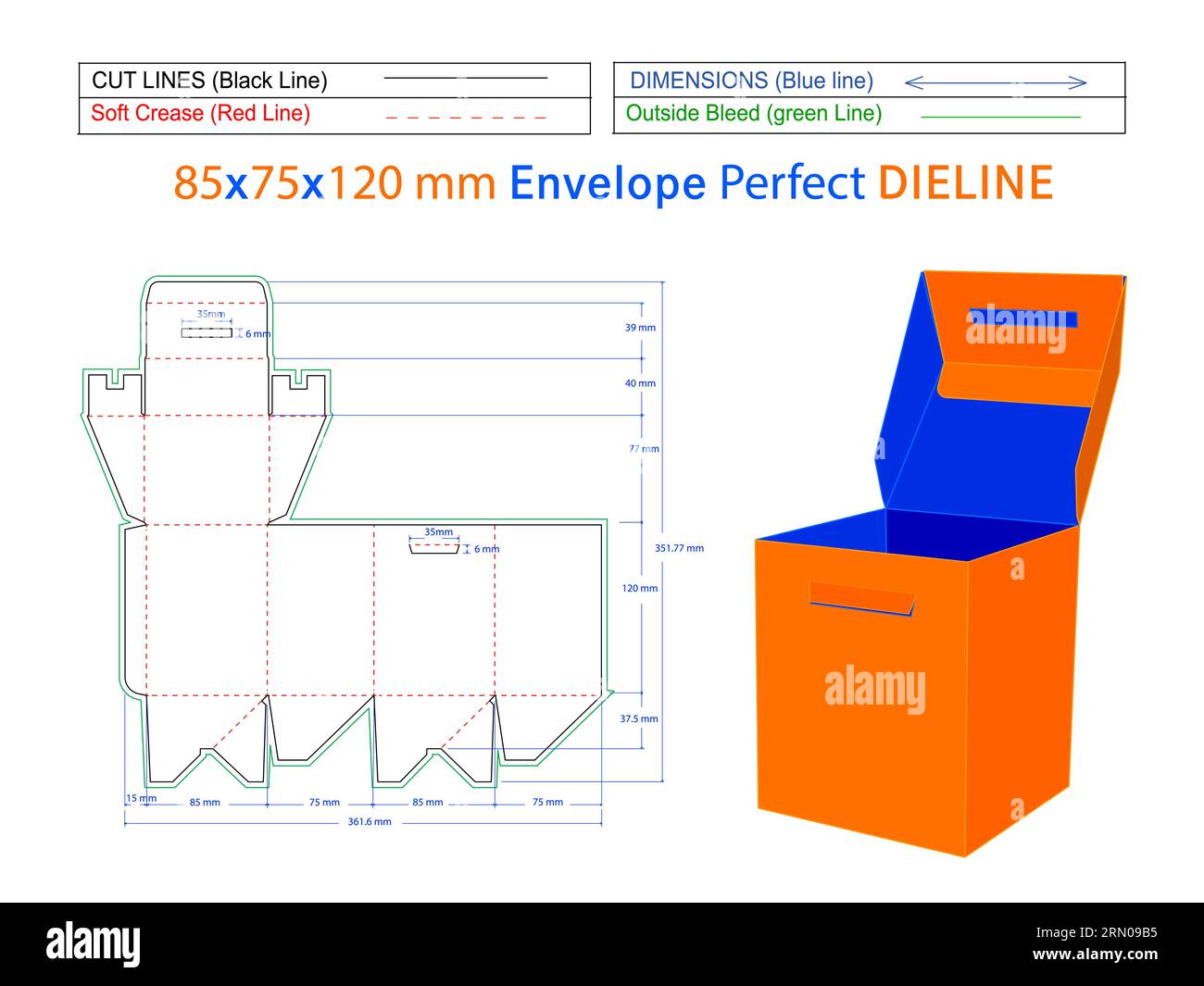 Basic envelope 2.5x3 inch die line template and 3D envelope editable ...