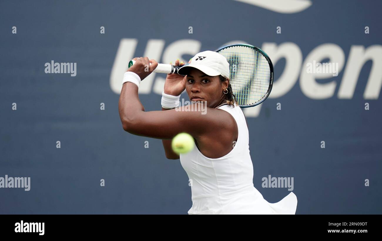 Taylor Townsend of the United States during the first round of the U.S ...