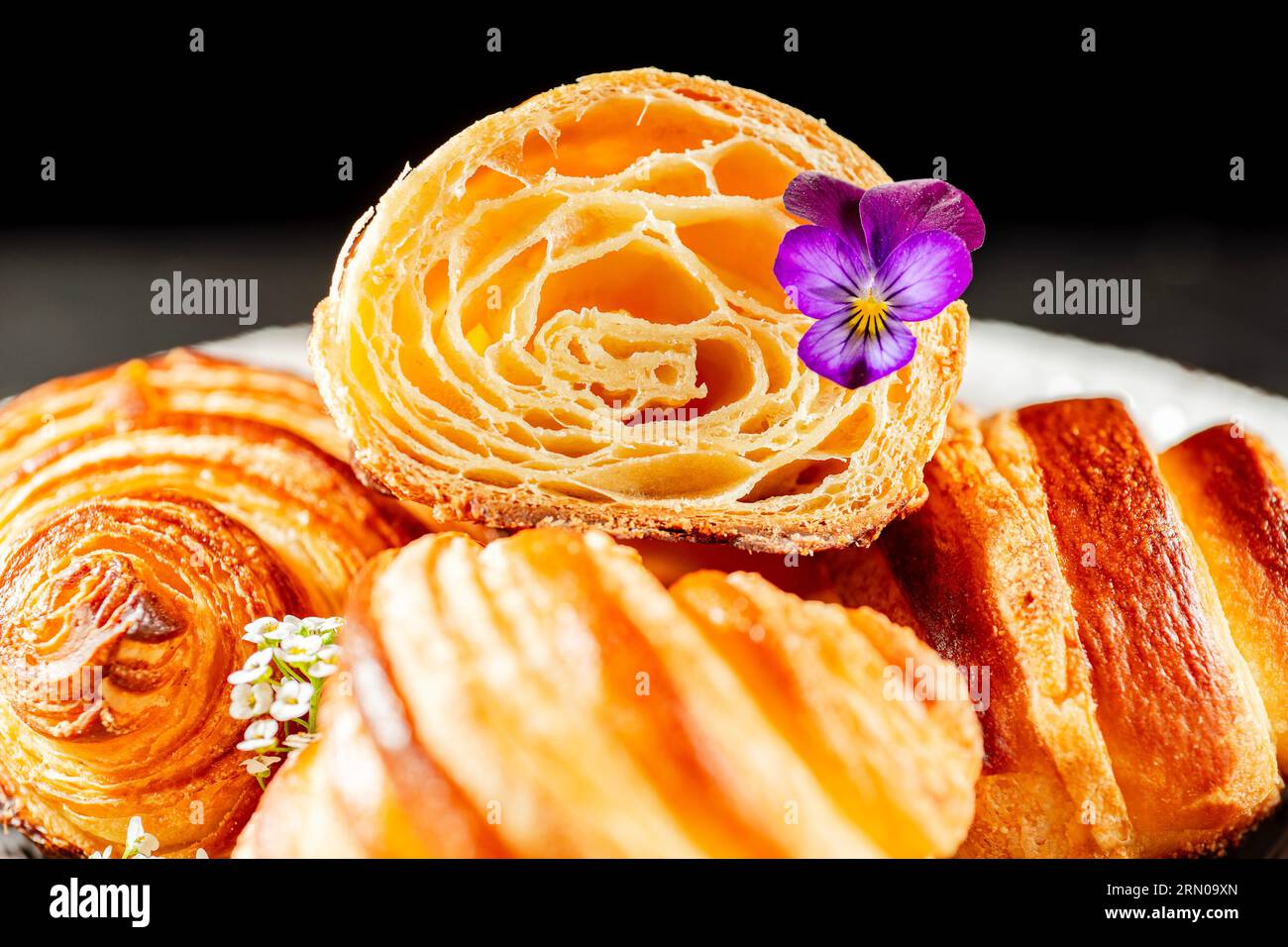 Delicious crispy, flaky, and buttery plain 13 layer croissant with a ...