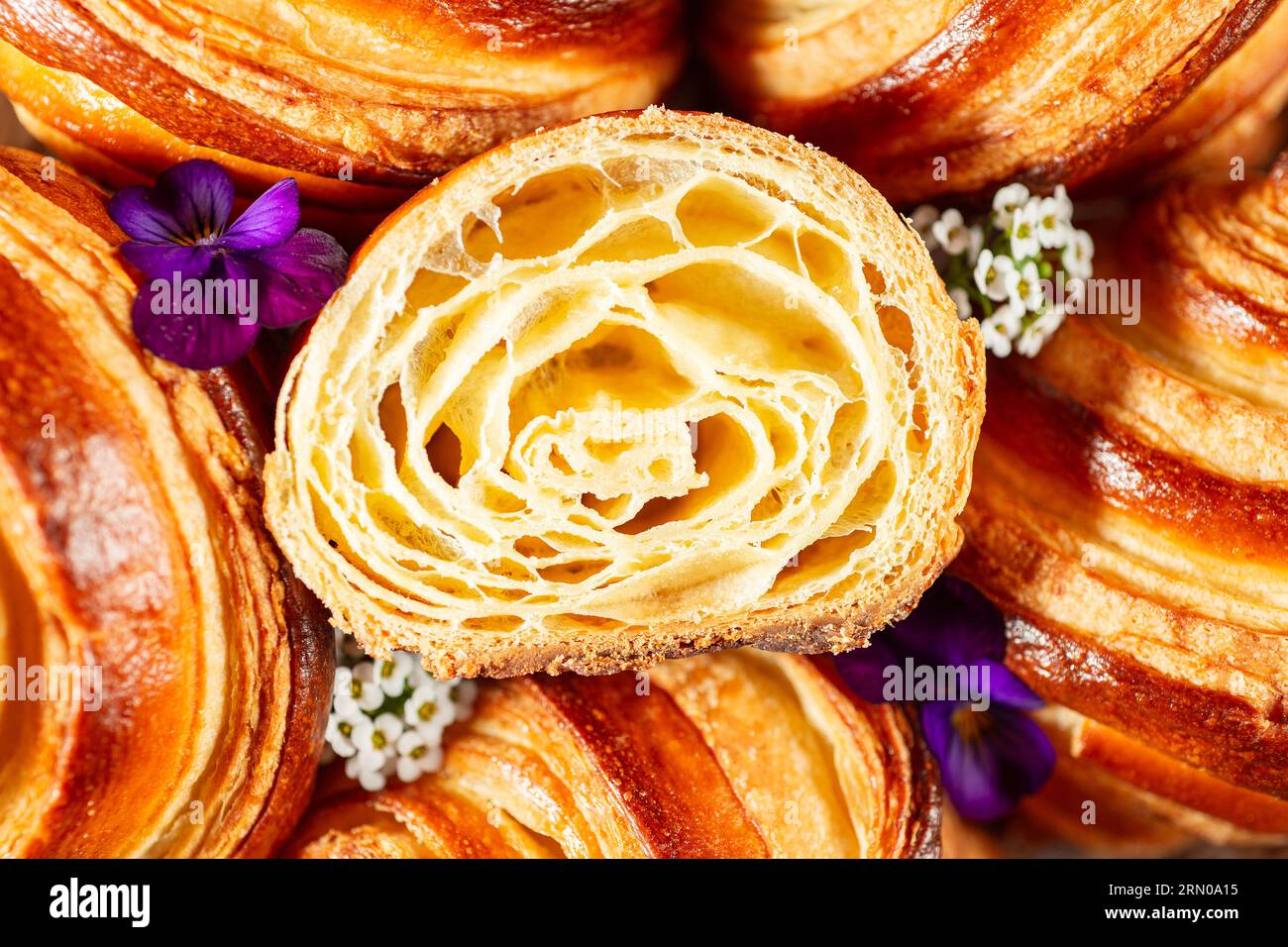 Delicious crispy, flaky, and buttery plain 13 layer croissant with a ...