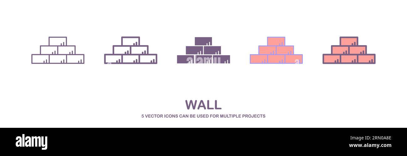 brick for building line icon vector. wall icon illustration. brick for ...