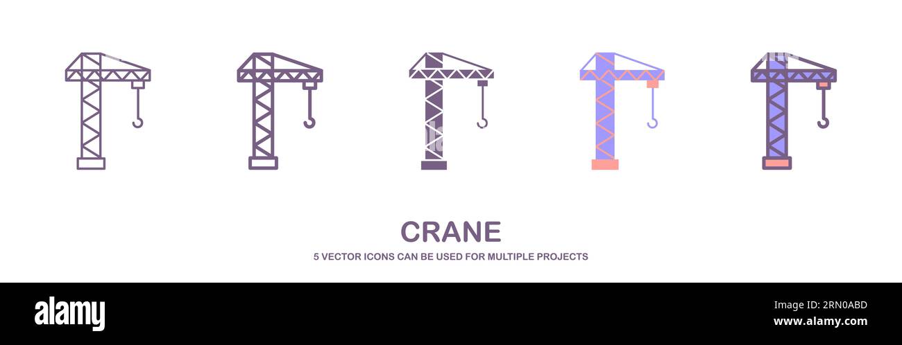 Building, crane, constructing linear icon. Thin line illustration ...