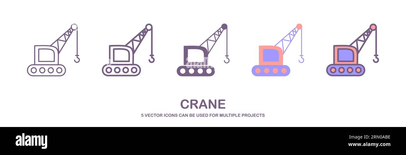 Building, crane, constructing linear icon. Thin line illustration ...