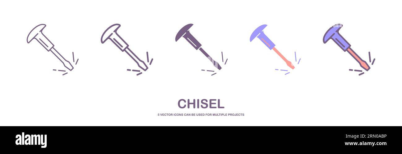 Chisel Icon. cartoon Design. Vector Illustration Stock Vector Image ...
