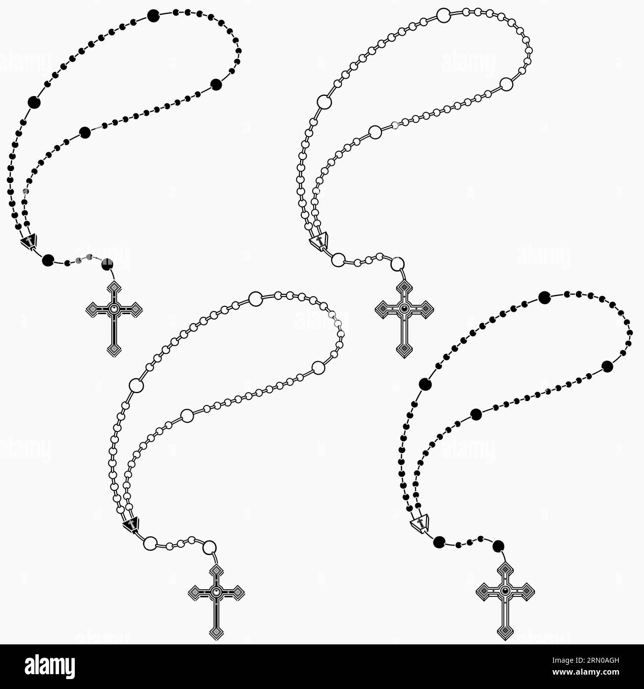 Vector design of rosary with christian cross, symbol of catholic ...