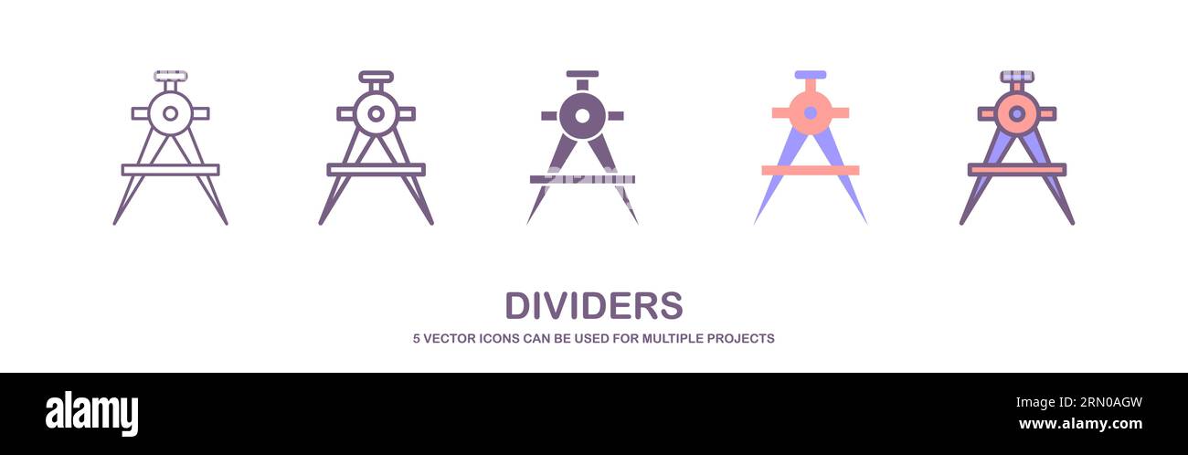 Dividers icon vector, solid illustration, pictogram isolated on white ...