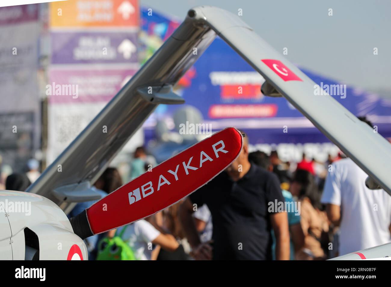 Ankara, Turkey. 30th Aug, 2023. The developer company Baykar logo on ...