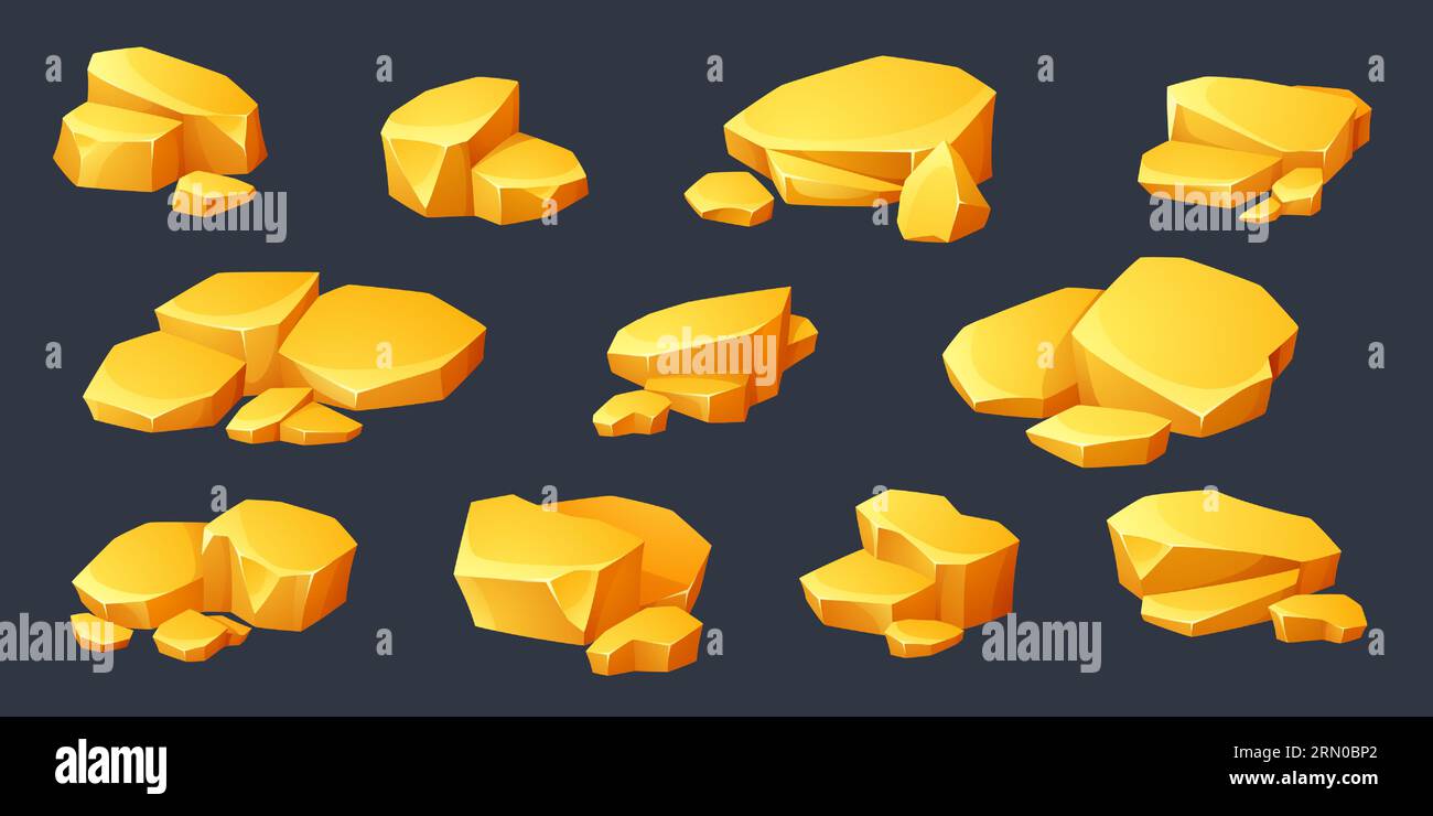 Gold nuggets with black background Stock Vector Images - Alamy