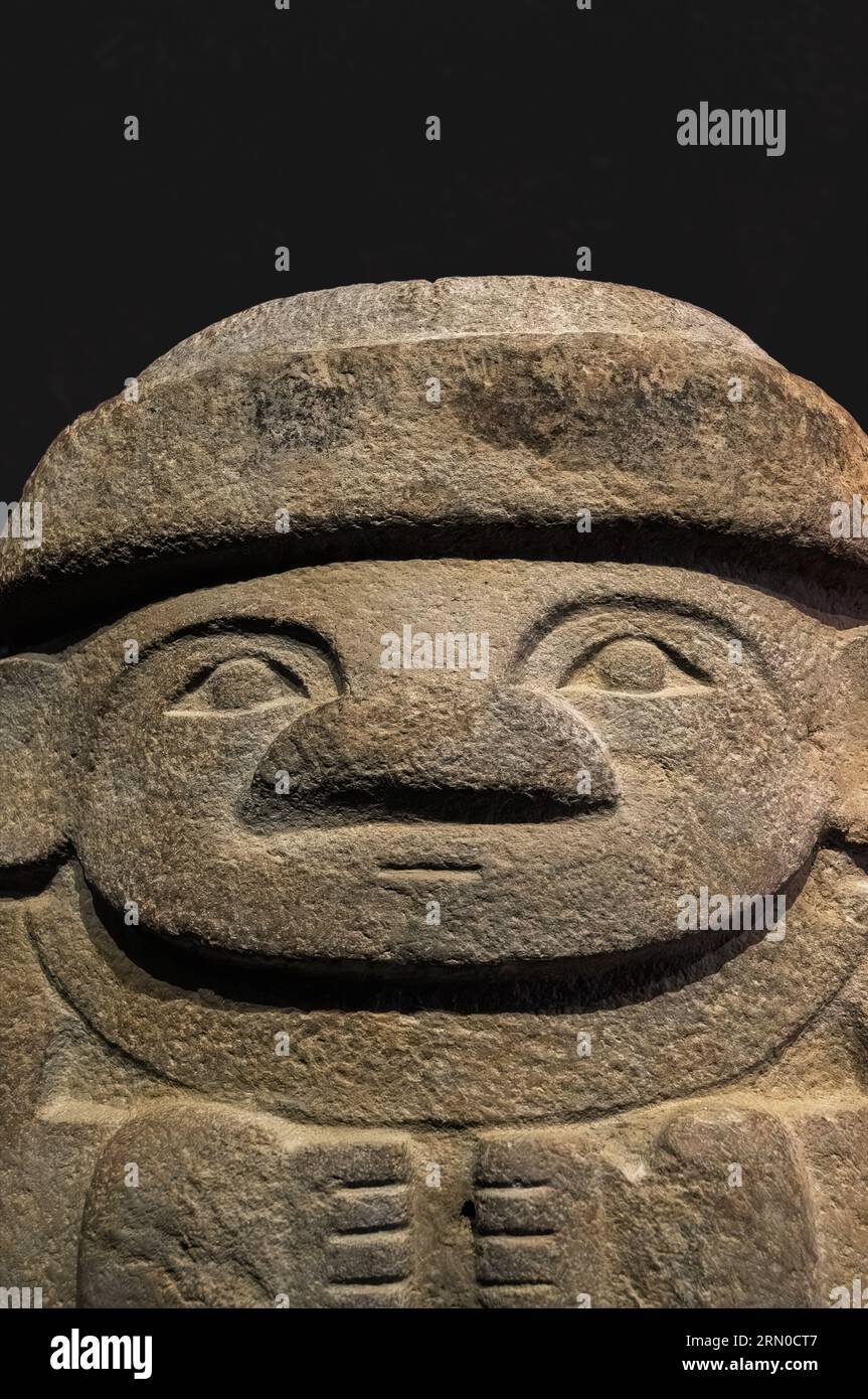 Ancient religious monument and megalithic pre-columbian sculpture in ...