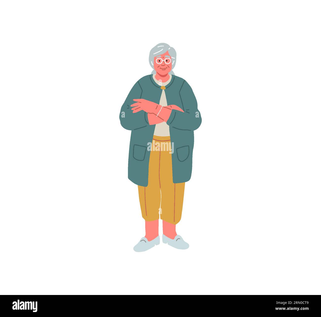 Senior woman cartoon character.Vector illustration on white background ...
