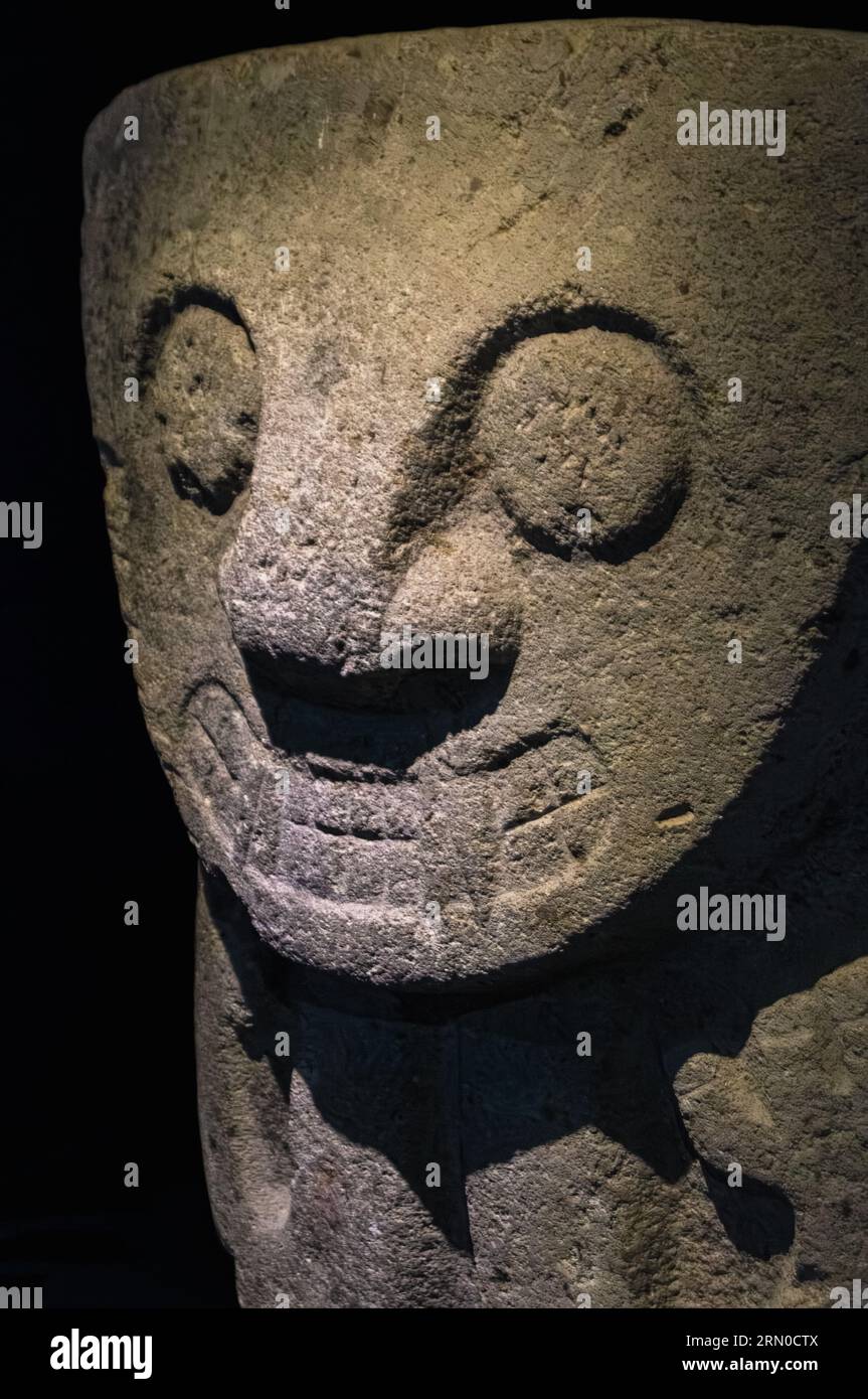 Ancient religious monument and megalithic pre-columbian sculpture in ...
