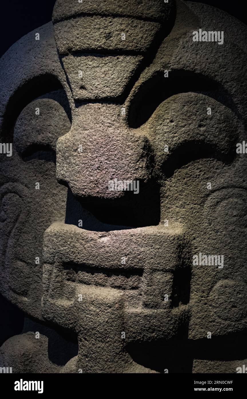 Ancient religious monument and megalithic pre-columbian sculpture in ...