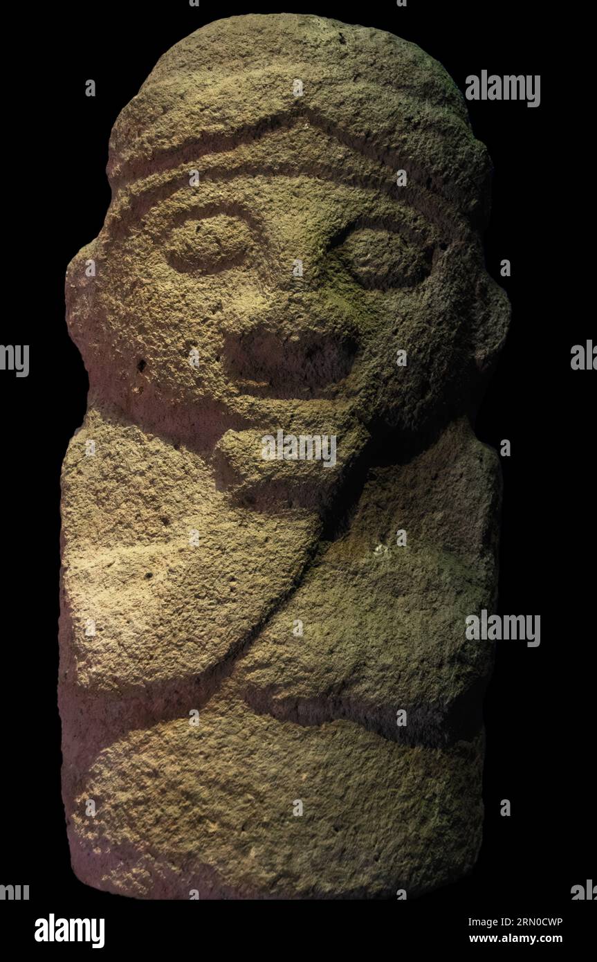 Ancient religious monument and megalithic pre-columbian sculpture in ...