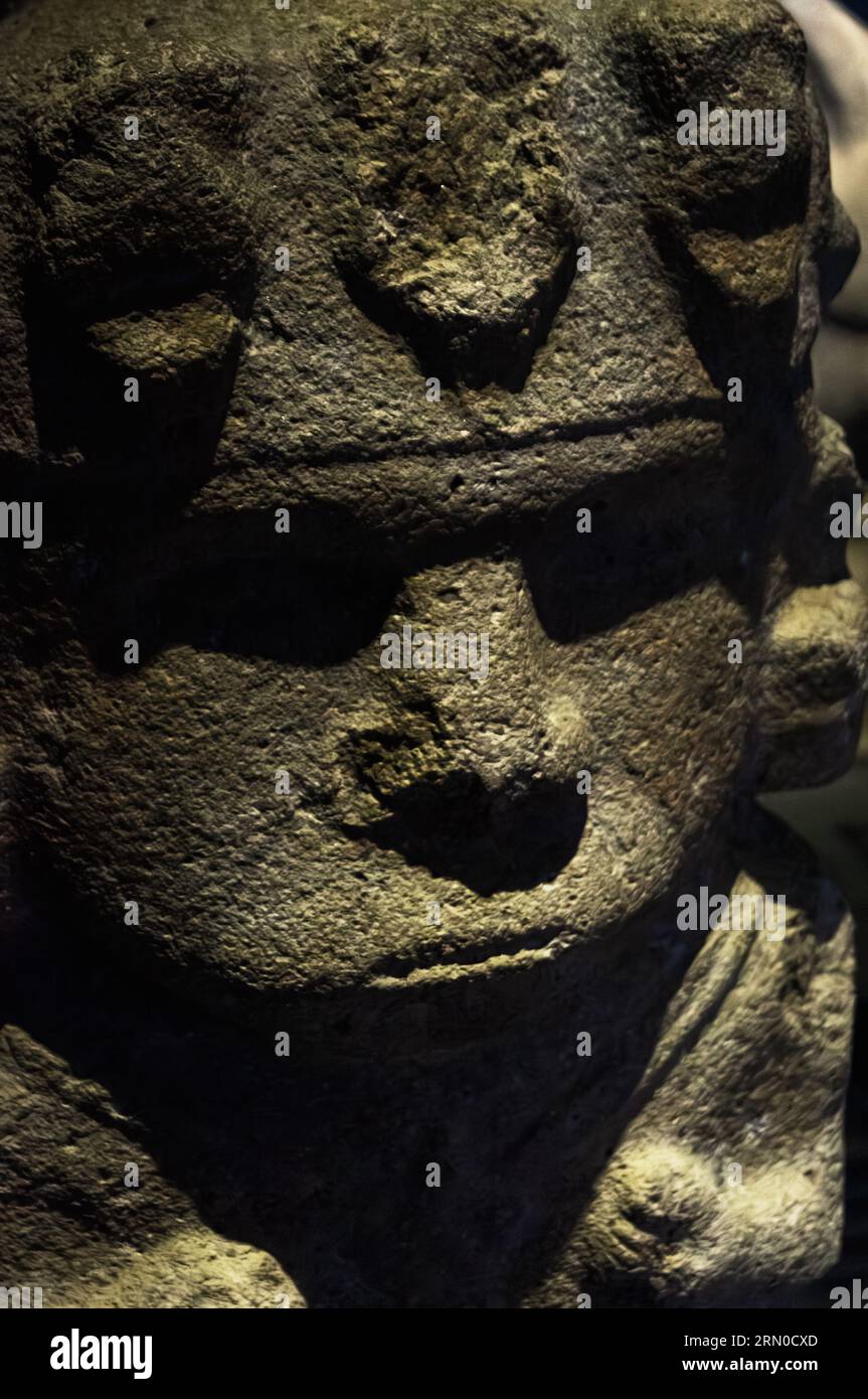 Ancient religious monument and megalithic pre-columbian sculpture in ...