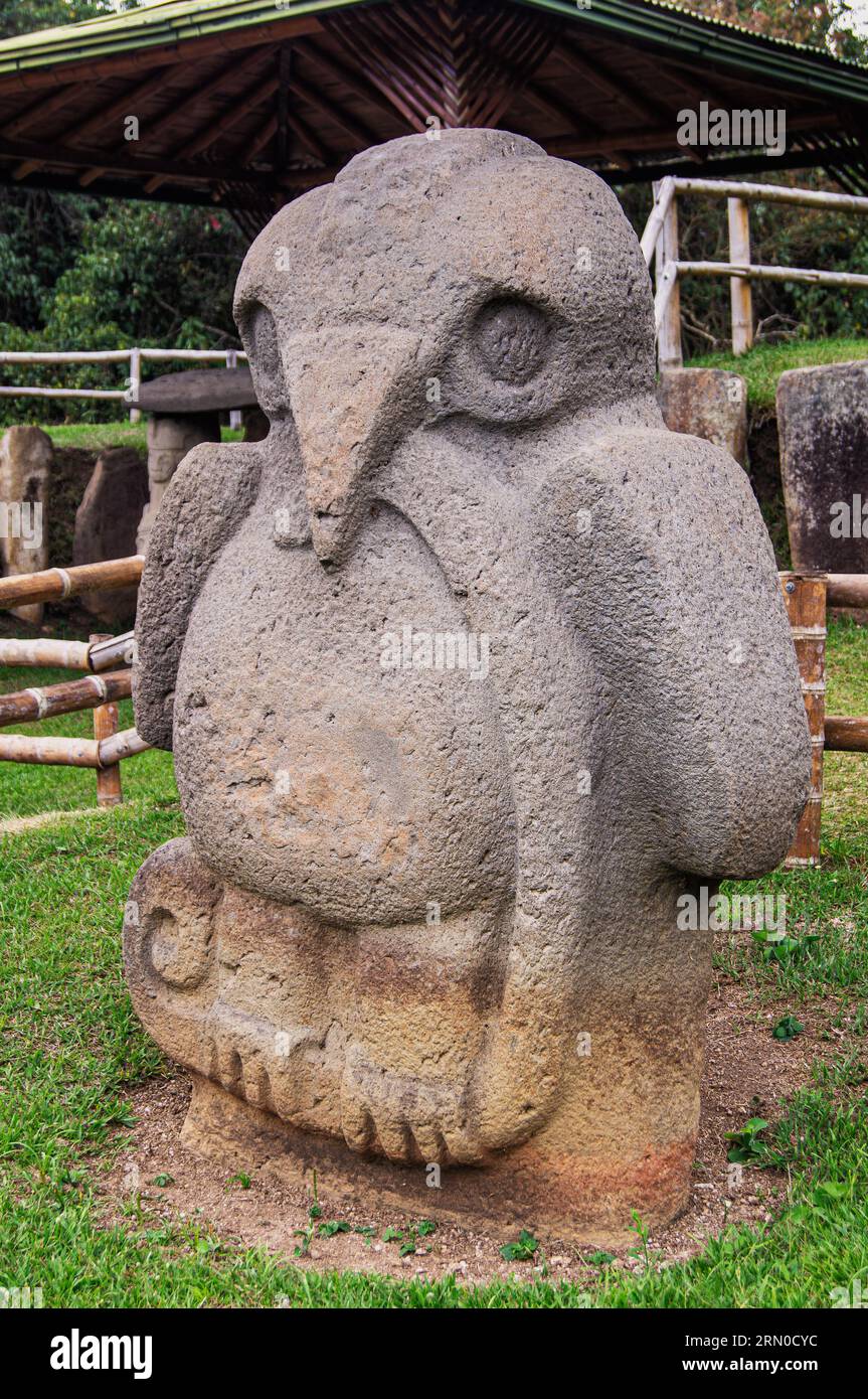 Ancient religious monument and megalithic pre-columbian sculpture in ...