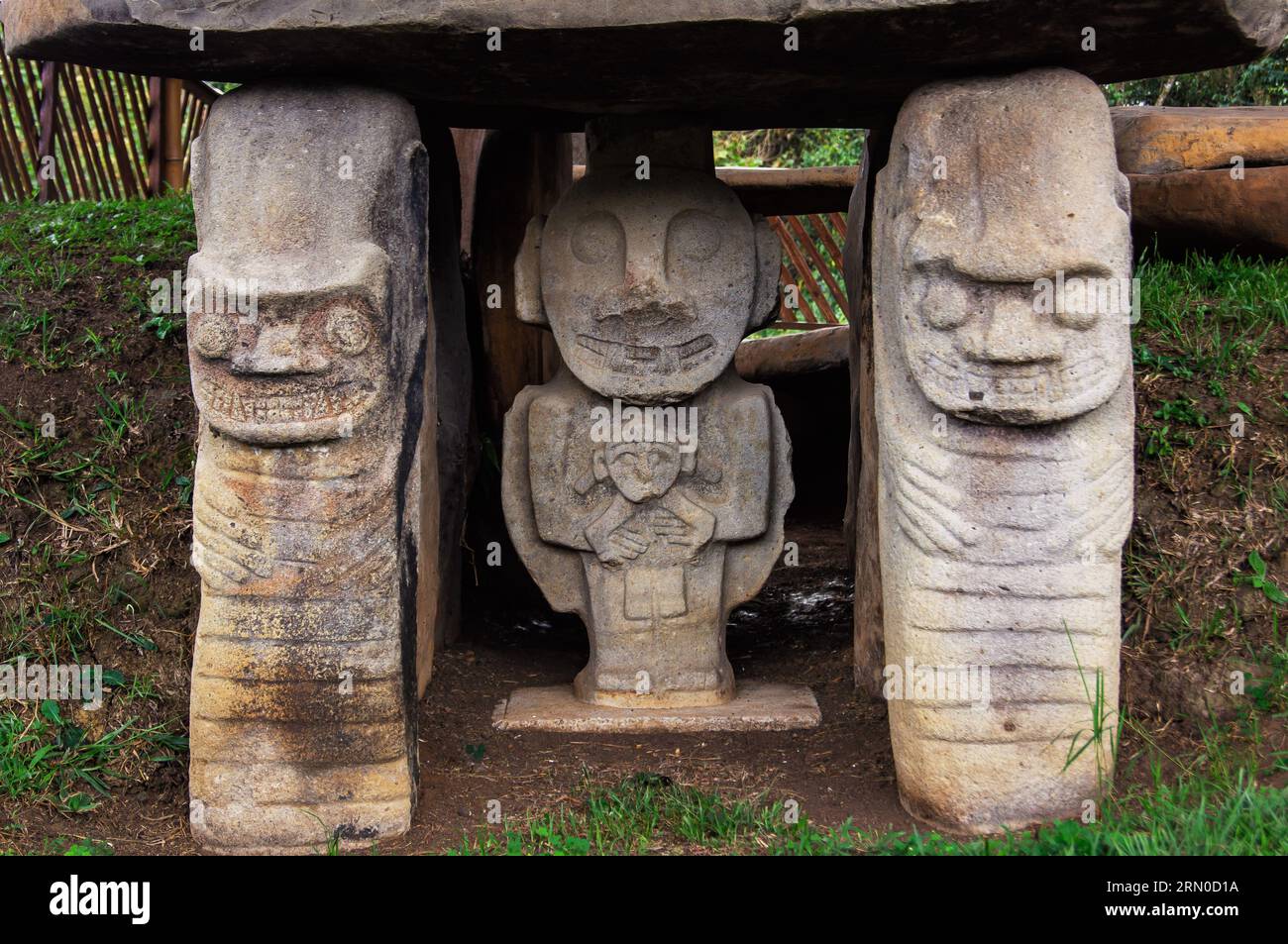 Ancient religious monument and megalithic pre-columbian sculpture in ...