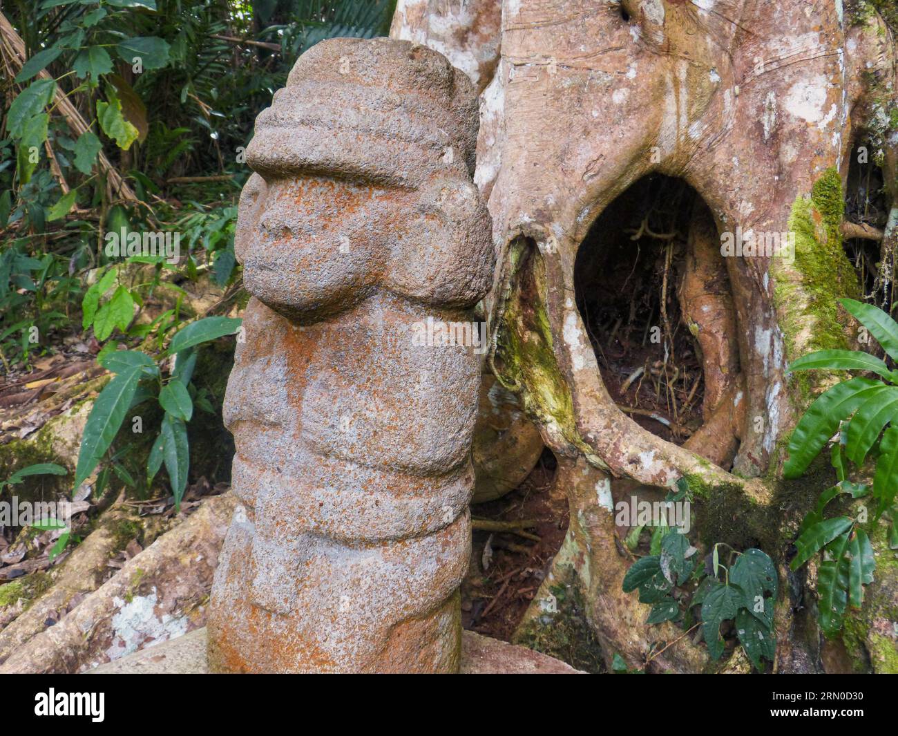 Ancient religious monument and megalithic pre-columbian sculpture in ...