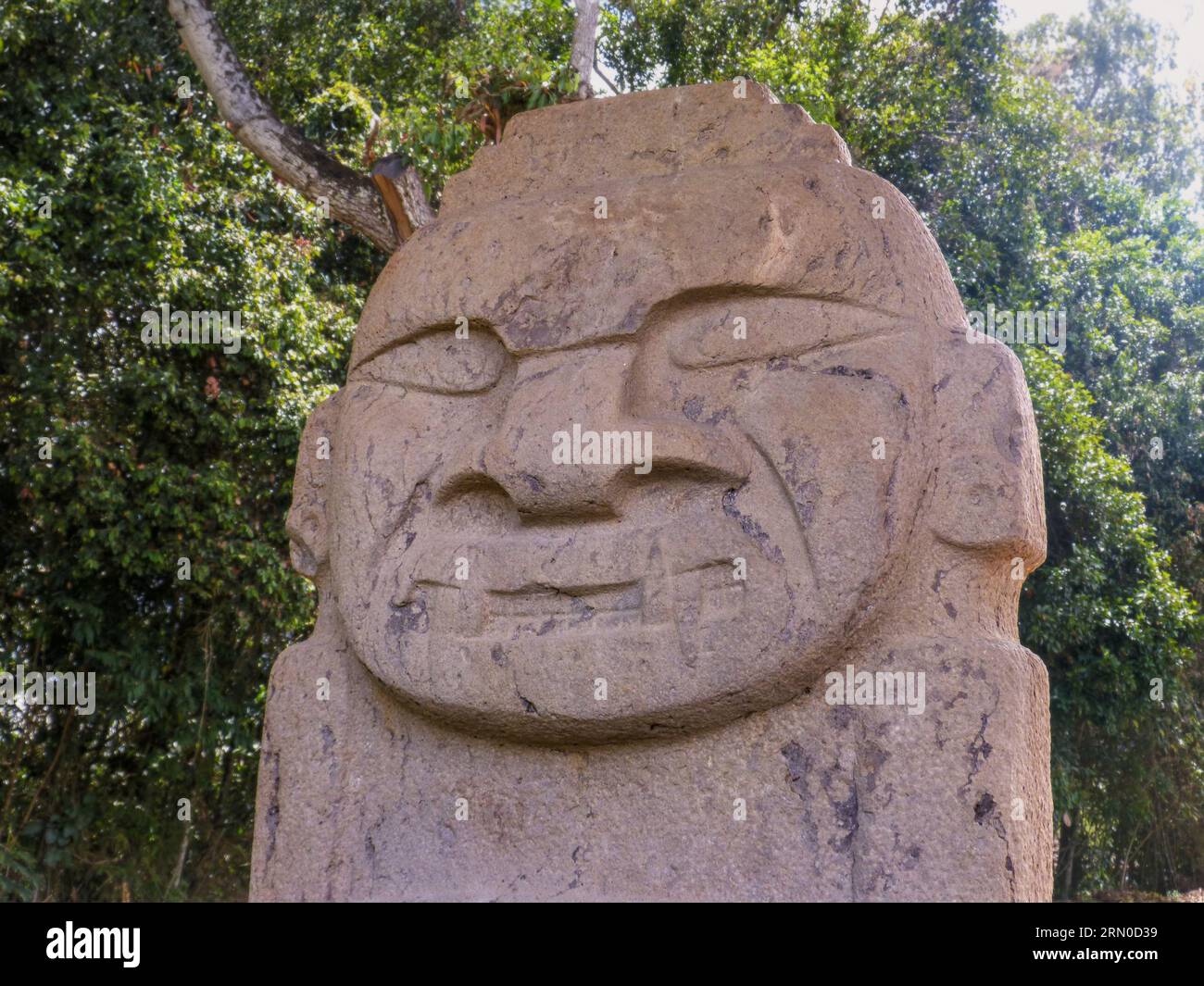 Ancient religious monument and megalithic pre-columbian sculpture in ...