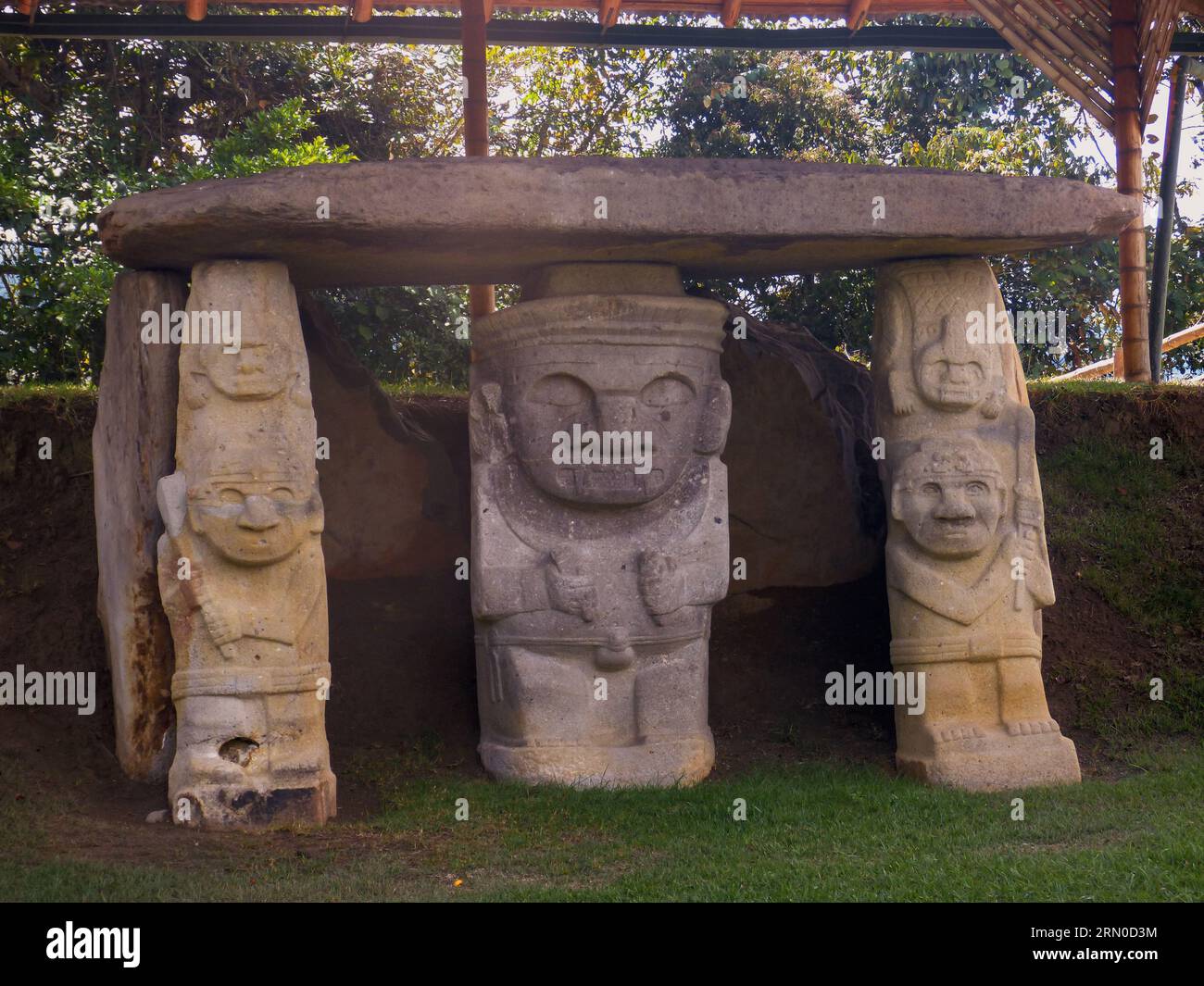 Ancient religious monument and megalithic pre-columbian sculpture in ...