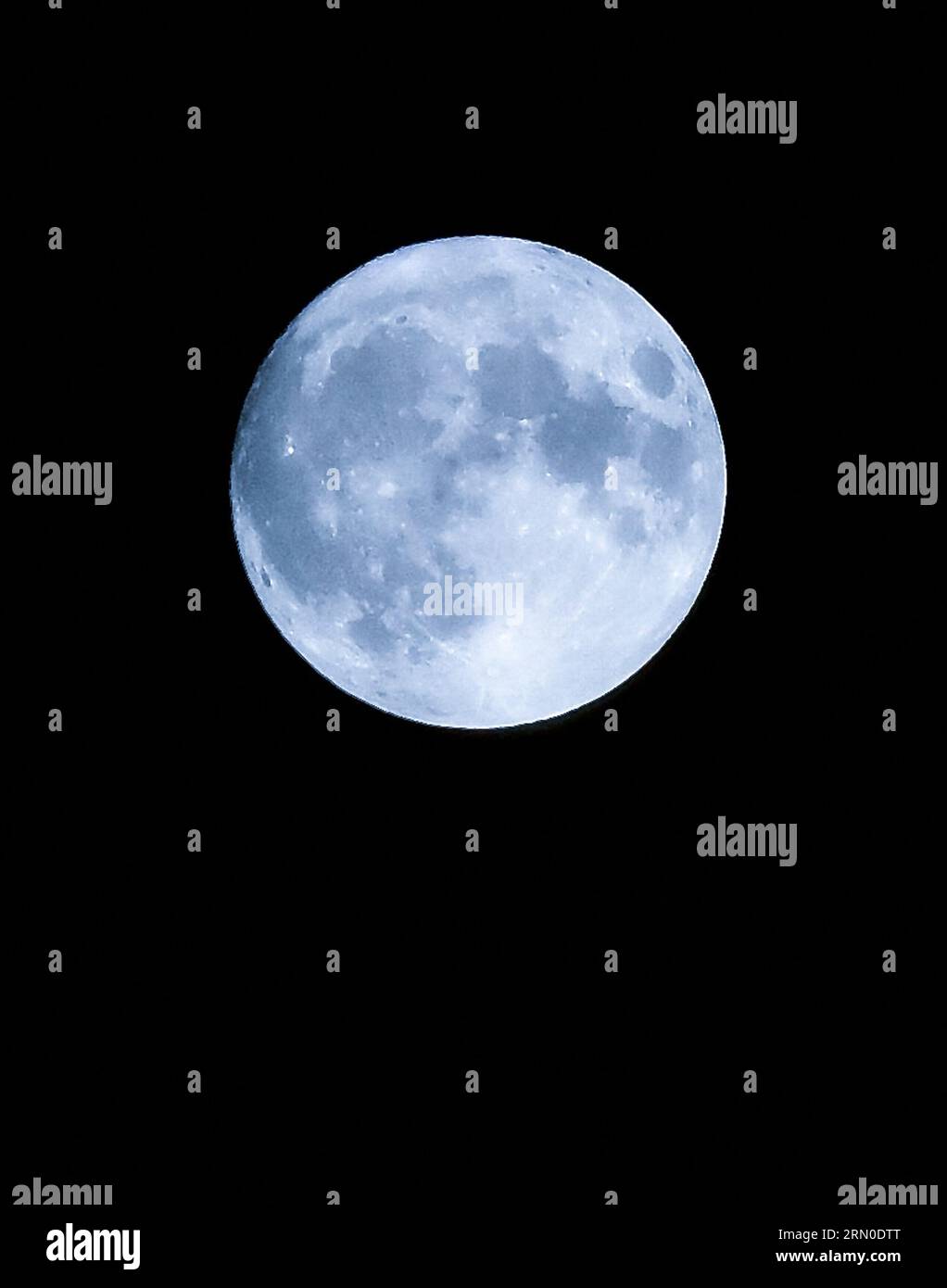 France. 30th Aug, 2023. Super Blue Moon rises over Normandy, France on ...