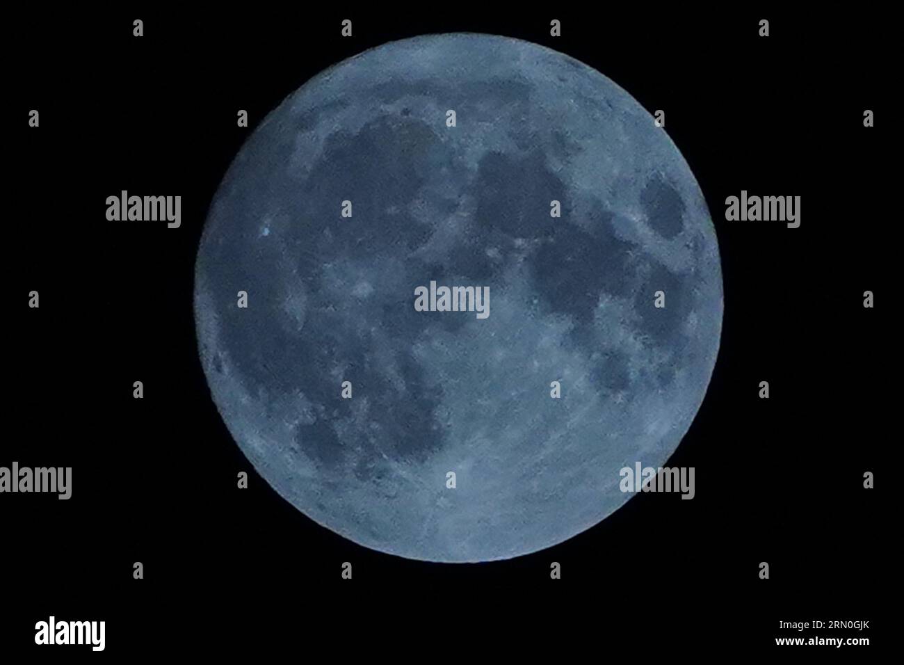 Ajmer, India. 30th Aug, 2023. The 'Blue Moon' is Seen above the sky in ...