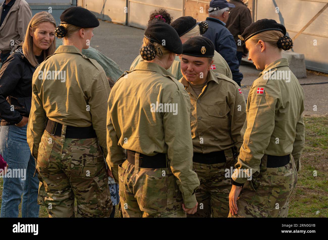 August 30, 2023, Fredericia, Denmark, female soldiers in brown uniforms ...