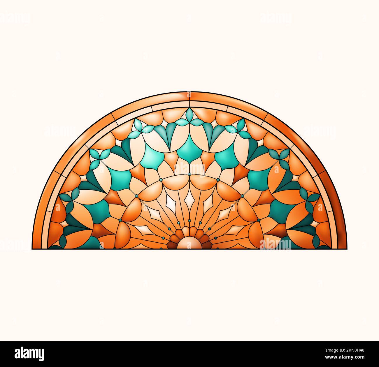 Stained Church glass hemicycle window Stock Vector Image & Art - Alamy