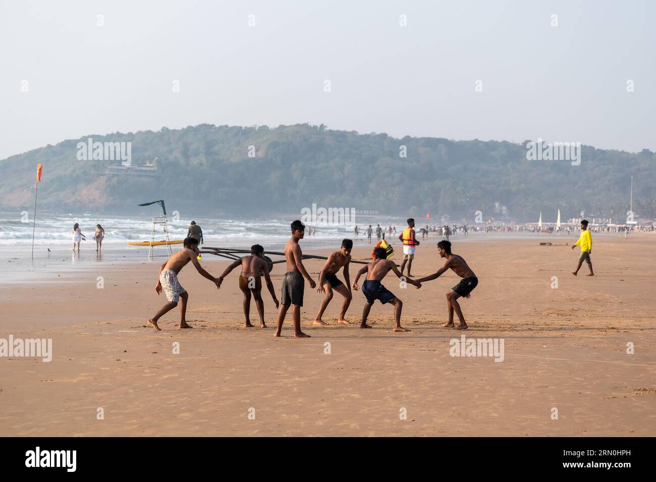 Calangute, Goa, India - January 2023: A group of young Indian men ...