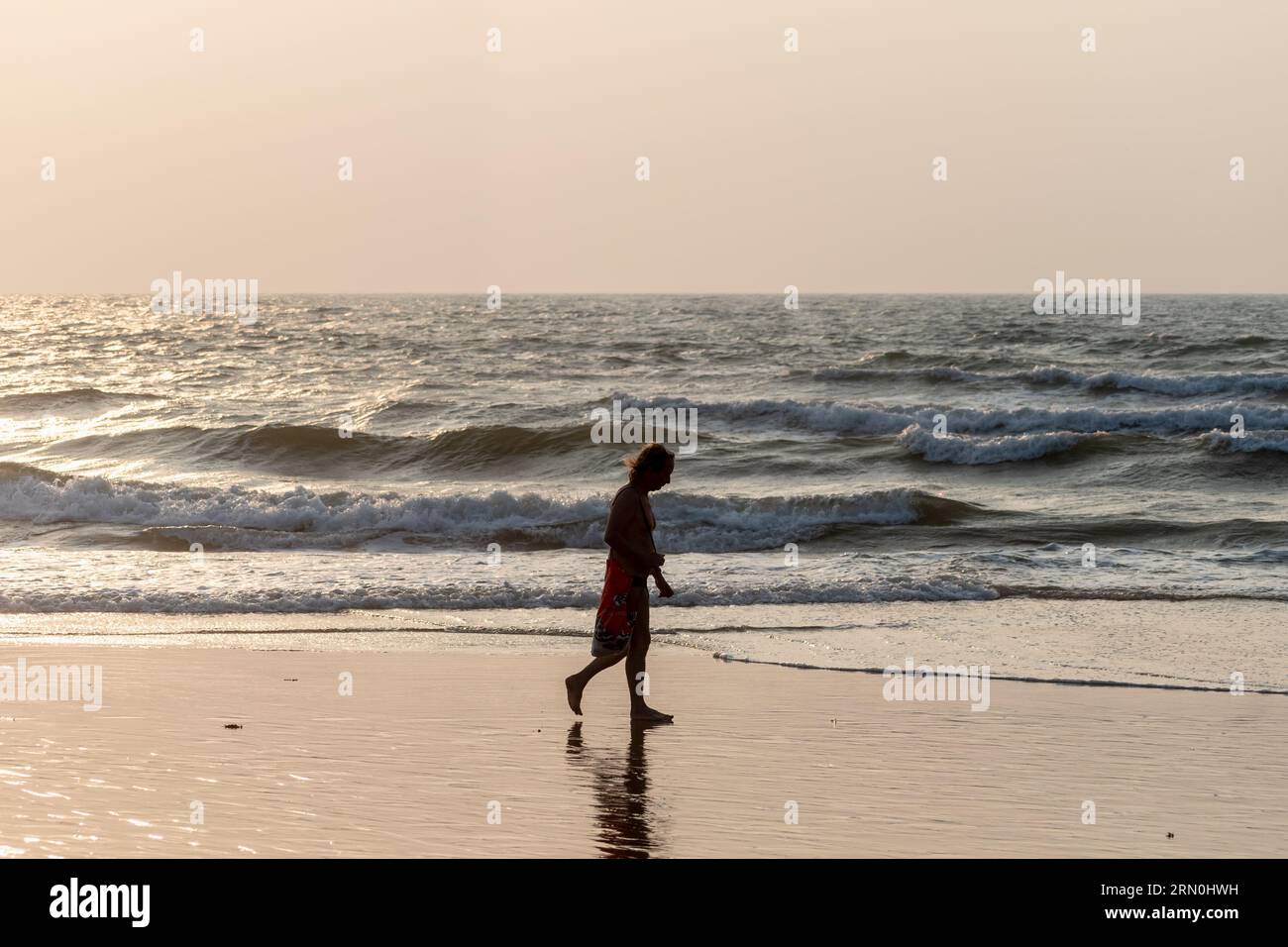 Calangute, Goa, India - January 2023: Back lit silhouette of a ...