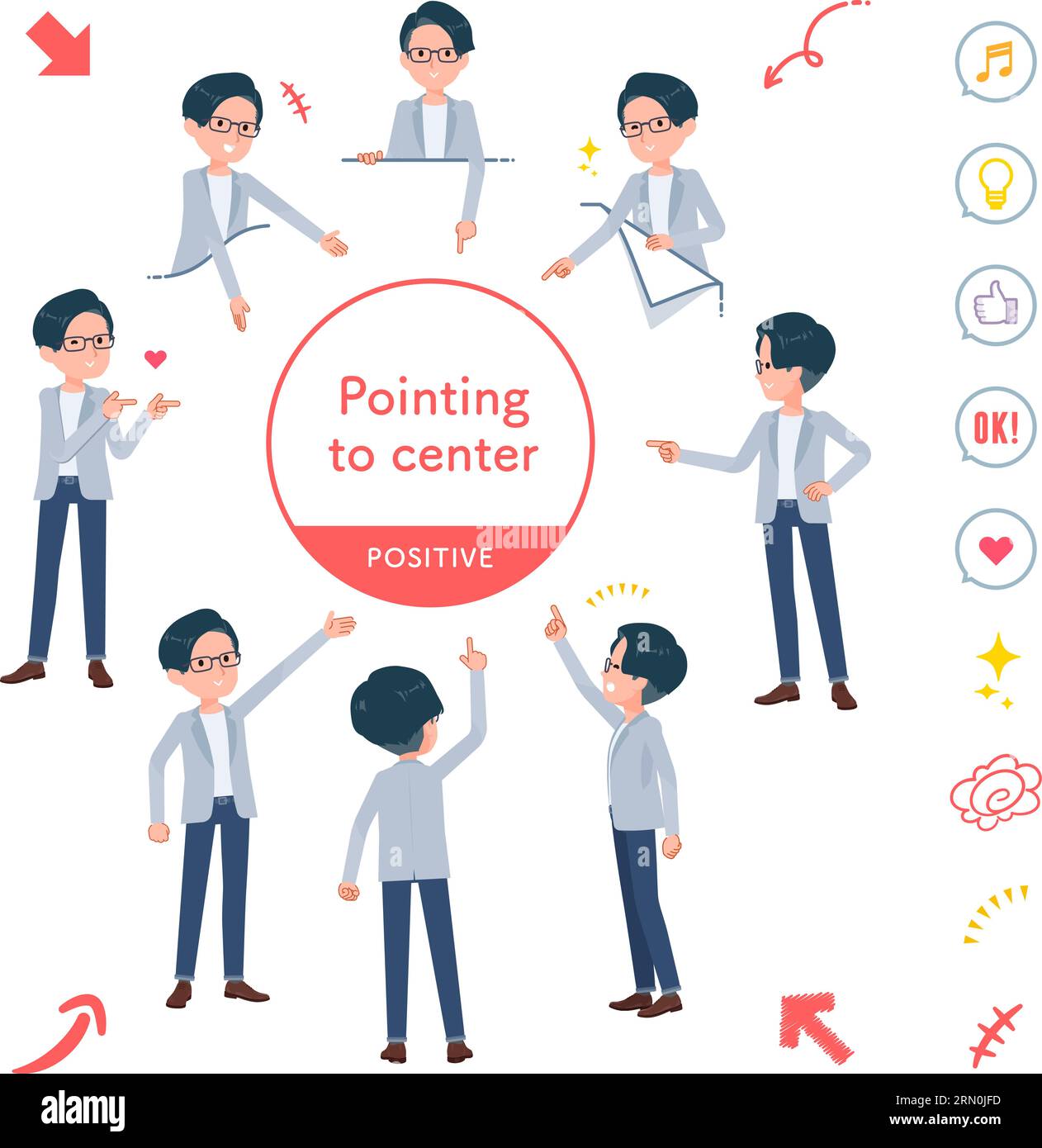 Businessman engineer pointing left Stock Vector Images - Alamy