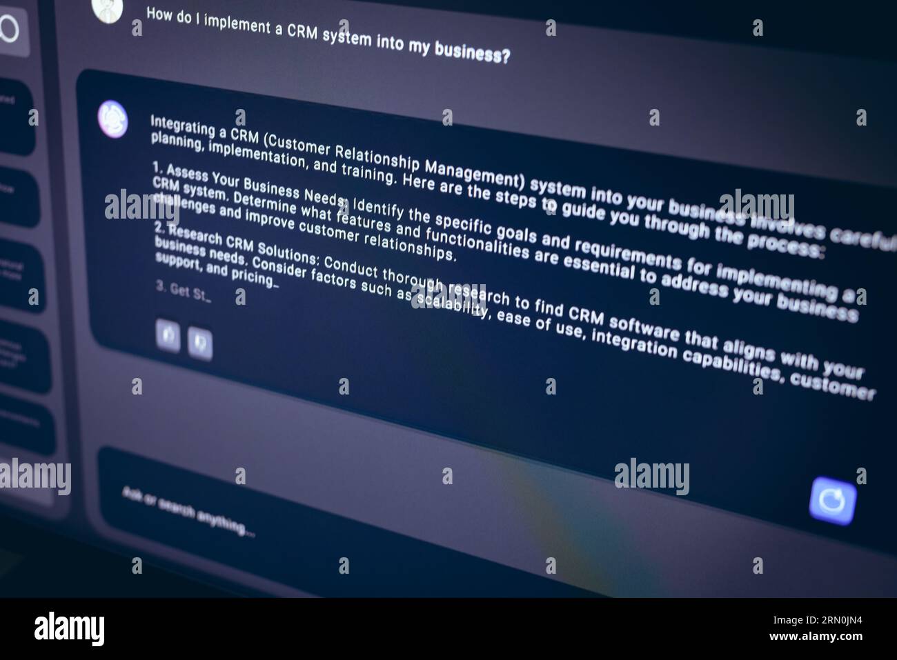 Screen with data processing on black background Stock Photo - Alamy