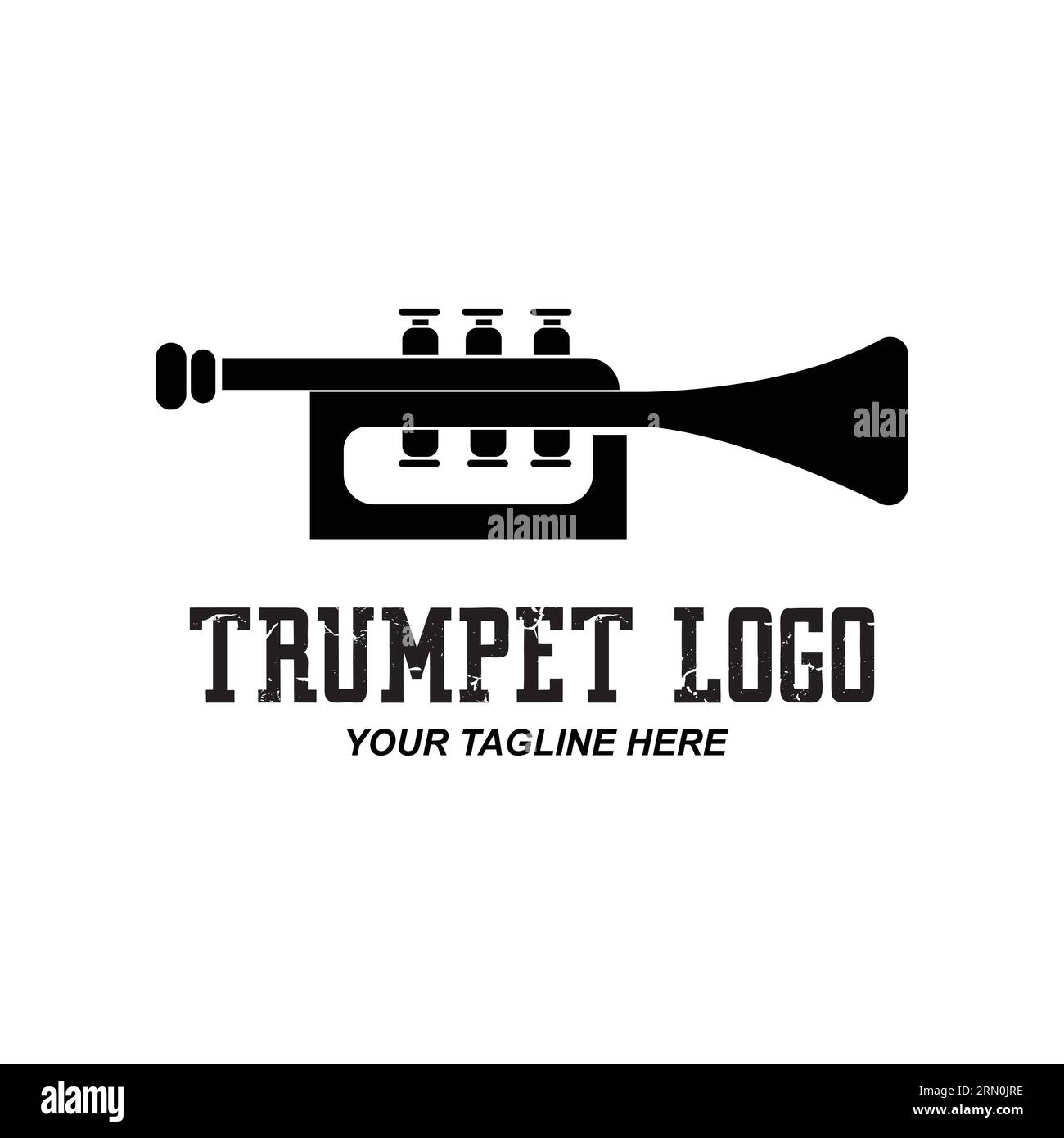 Trumpet logo design, generate melody, musical instrument vector sketch ...