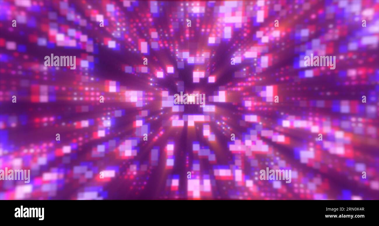 Abstract blue futuristic hi-tech energy particles dots and squares ...