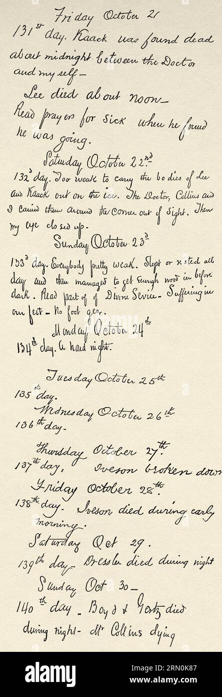 Last page of Captain Long's diary. The Jeannette expedition of 1879 ...