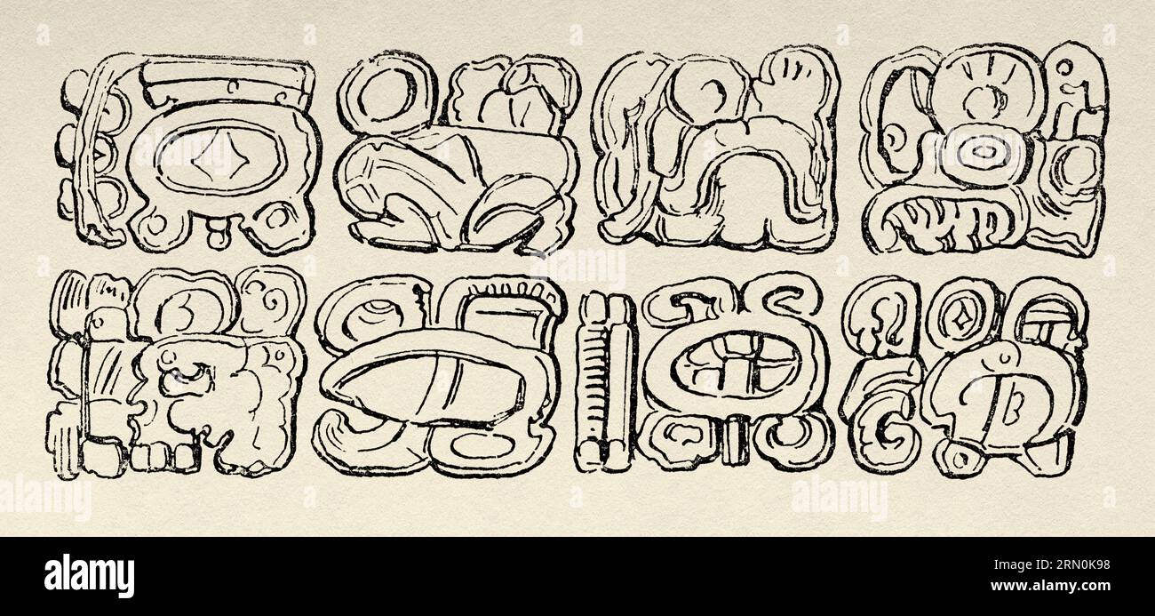 Lorillard altar inscription, Copan archaeological site. Honduras ...