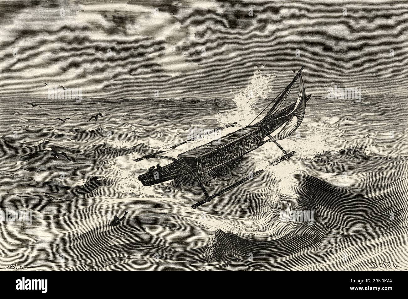 Wreck of a man in a fishing boat. Philippines island. Indonesia ...